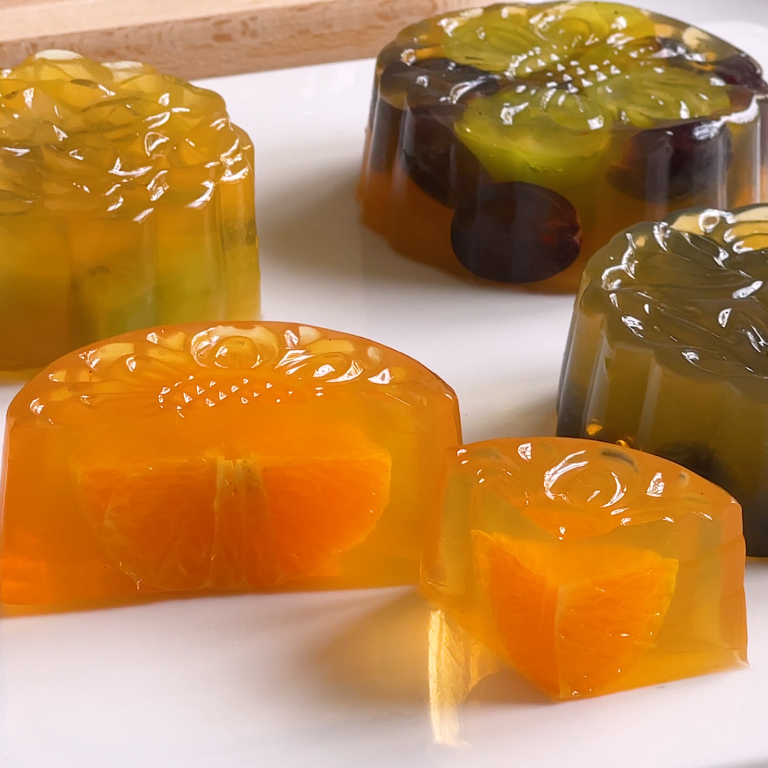 Honey Fruit Tea Agar-agar Jelly Mooncake | 水果茶燕菜果冻月饼