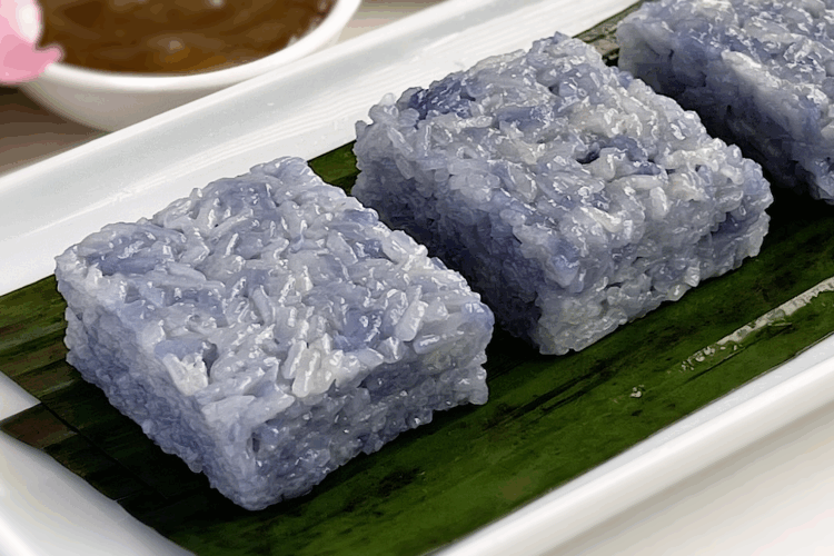 Pulut Tai Tai Recipe | Pulut Tekan Recipe | 藍花咖椰糯米糕食谱