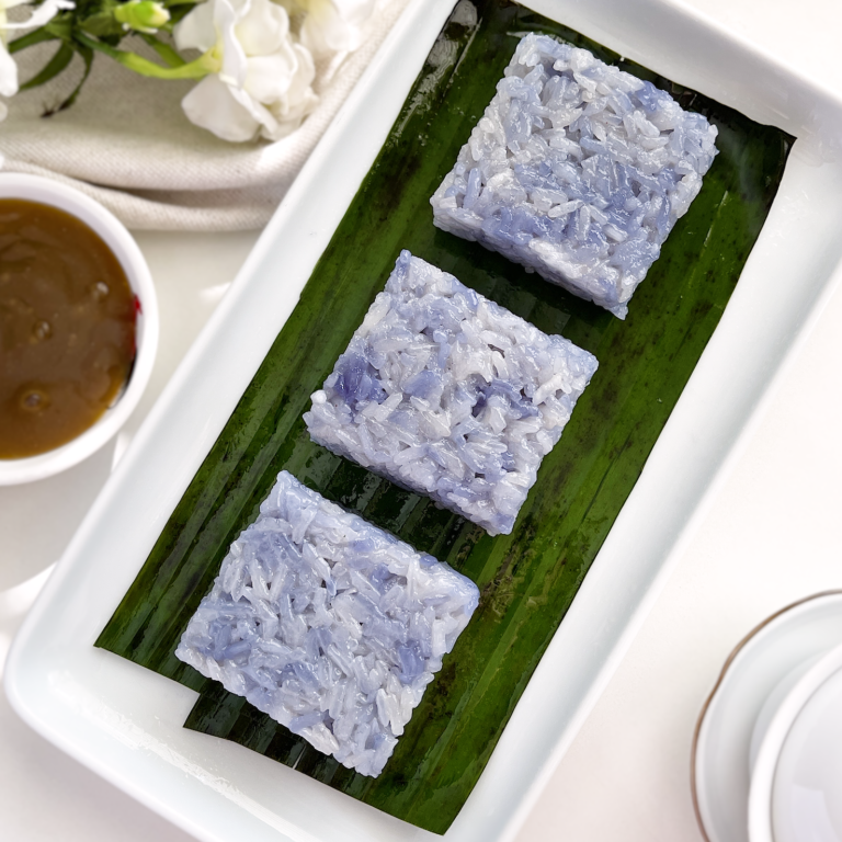Pulut Tai Tai Recipe | Pulut Tekan Recipe | 藍花咖椰糯米糕食谱