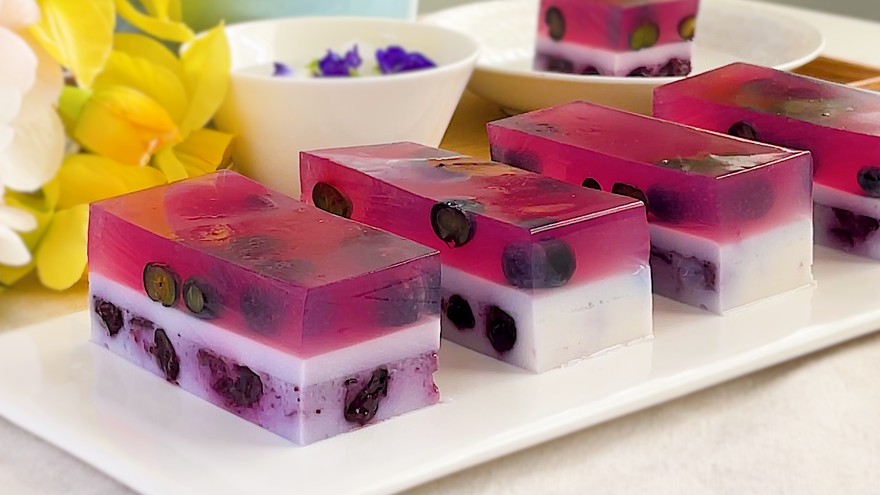 Blueberry Coconut Agar-agar Recipe/Natural Blueberry Flavour/Refreshing ...
