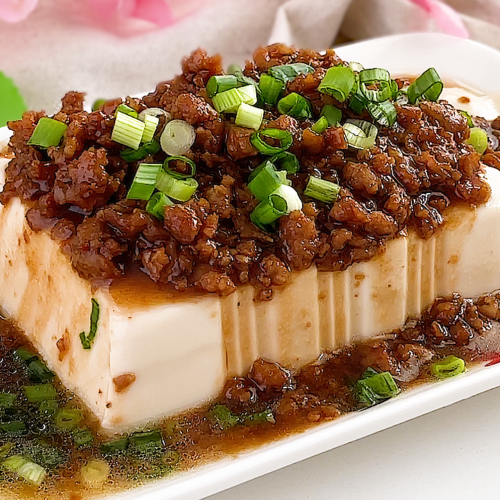 Steamed Tofu with Minced Pork