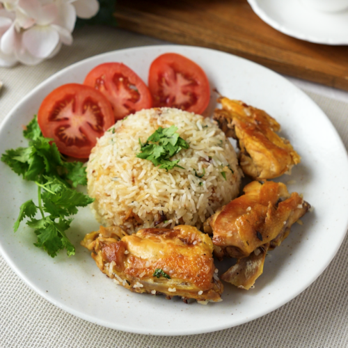 Rice Cooker Chicken Rice with Thyme Recipe – So Convenient and ...
